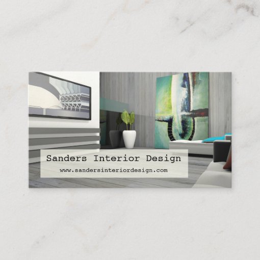 Your Photo Modern Interior Design Business Card | Zazzle