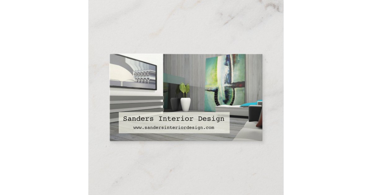 Your Photo Modern Interior Design Business Card | Zazzle