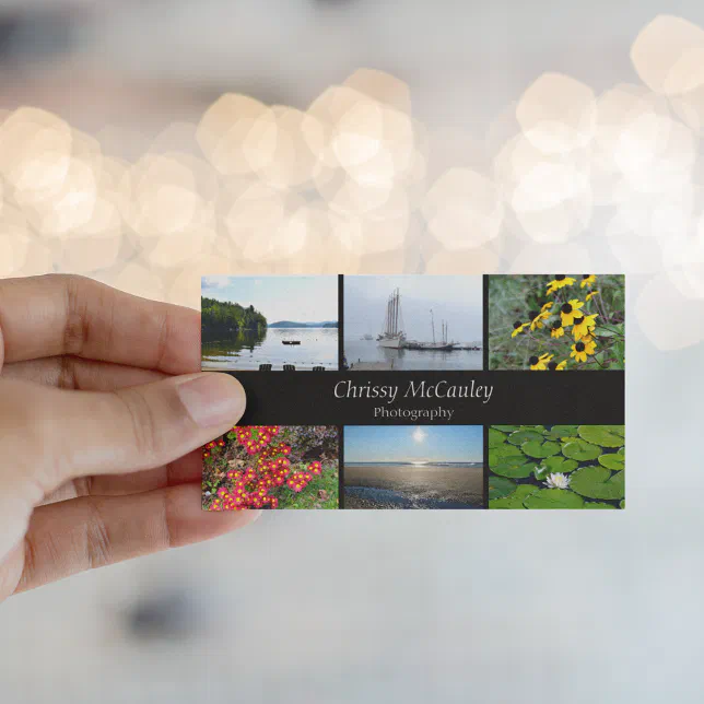 Your Photo Montage and QR Code Business Card | Zazzle