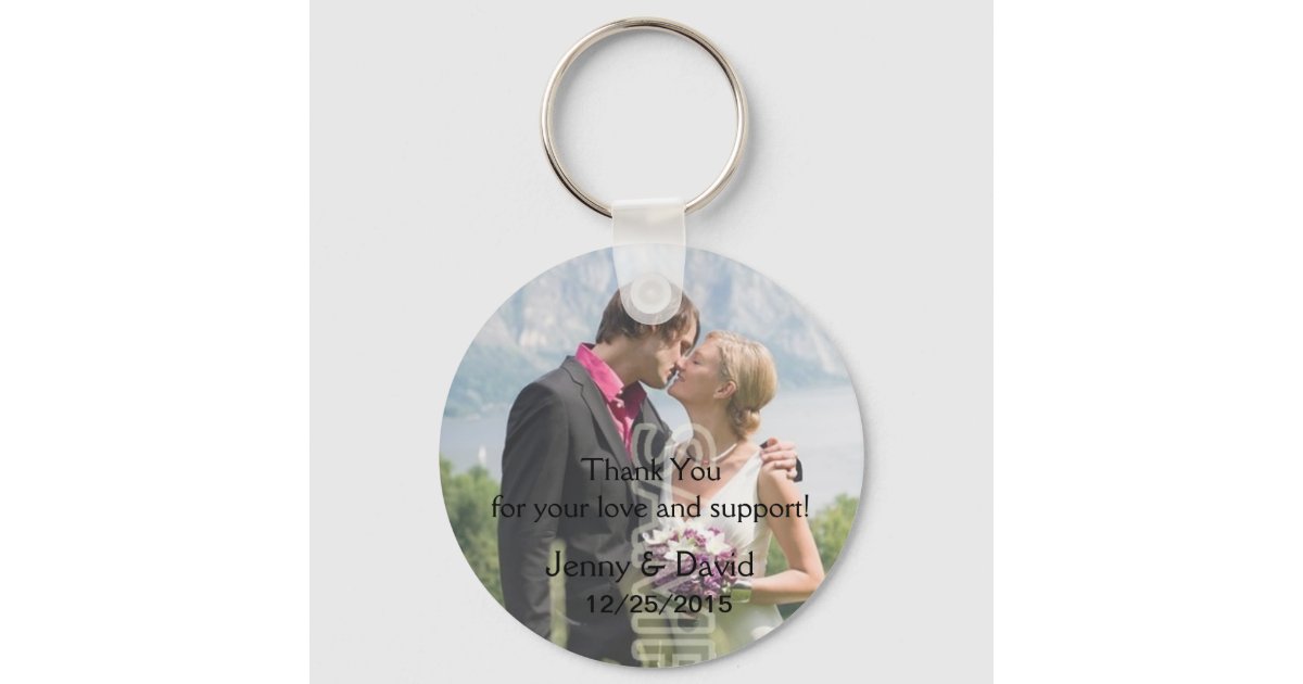 Your Photo Personalized Key Ring Wedding Favor | Zazzle