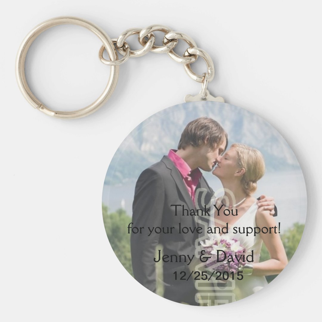 Your Photo Personalized Key Ring Wedding Favor | Zazzle