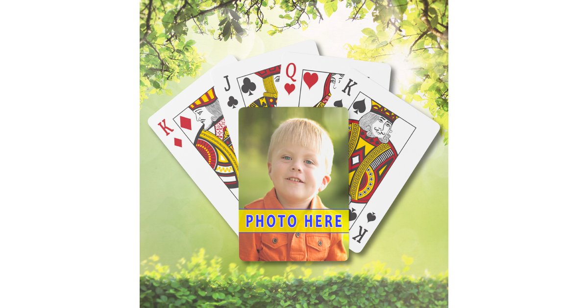 YOUR PHOTO Playing Cards for Visually Impaired | Zazzle