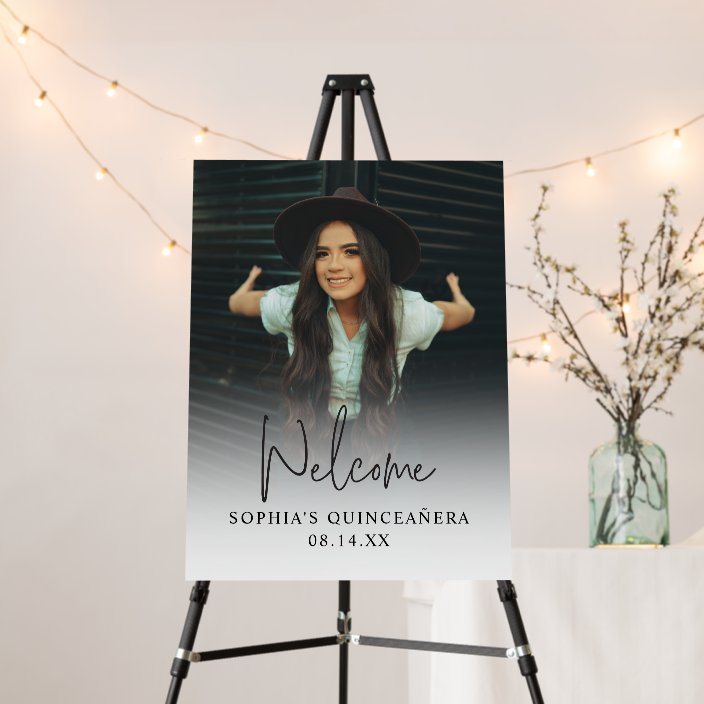 Your Photo Quinceanera 15th Birthday Welcome Sign | Zazzle.com