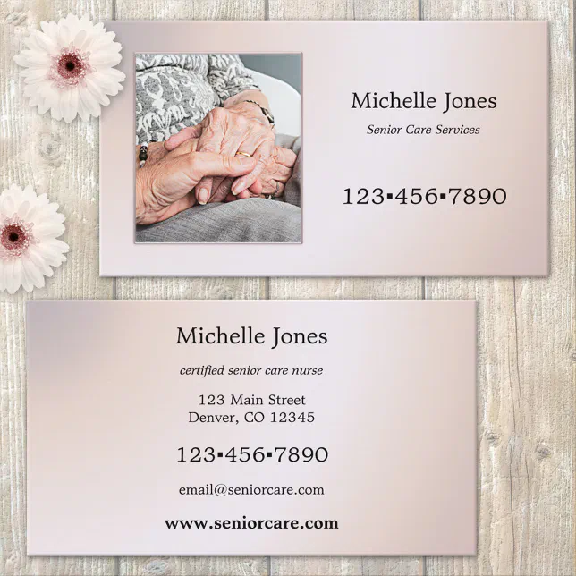 Your Photo Senior Care Services Business Card | Zazzle