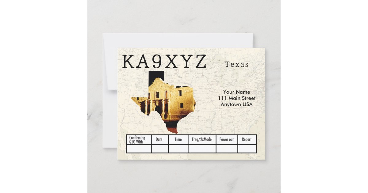 Your Photo Texas Shaped Cutout Custom QSL Postcard | Zazzle