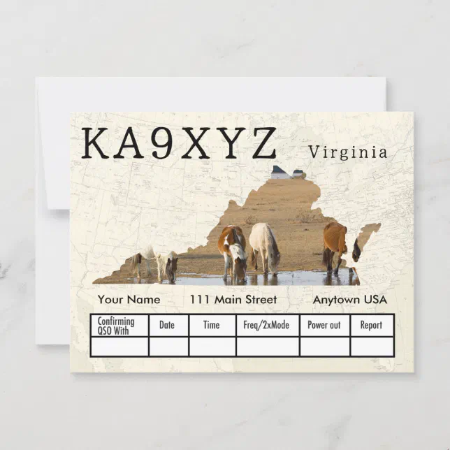 Your Photo Virginia Shaped Cutout Custom QSL Postcard | Zazzle