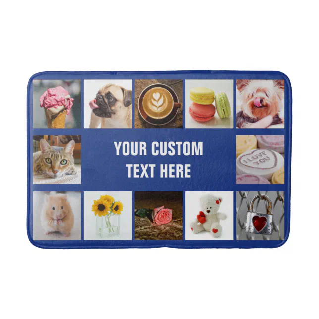 YOUR PHOTOS custom collage template bath mats | Zazzle
