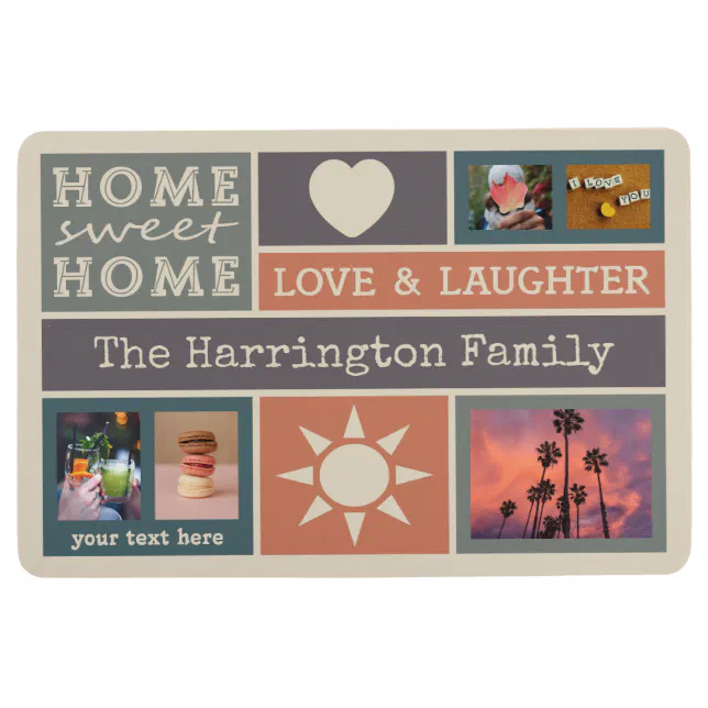 YOUR PHOTOS custom collage template floor mat | Zazzle