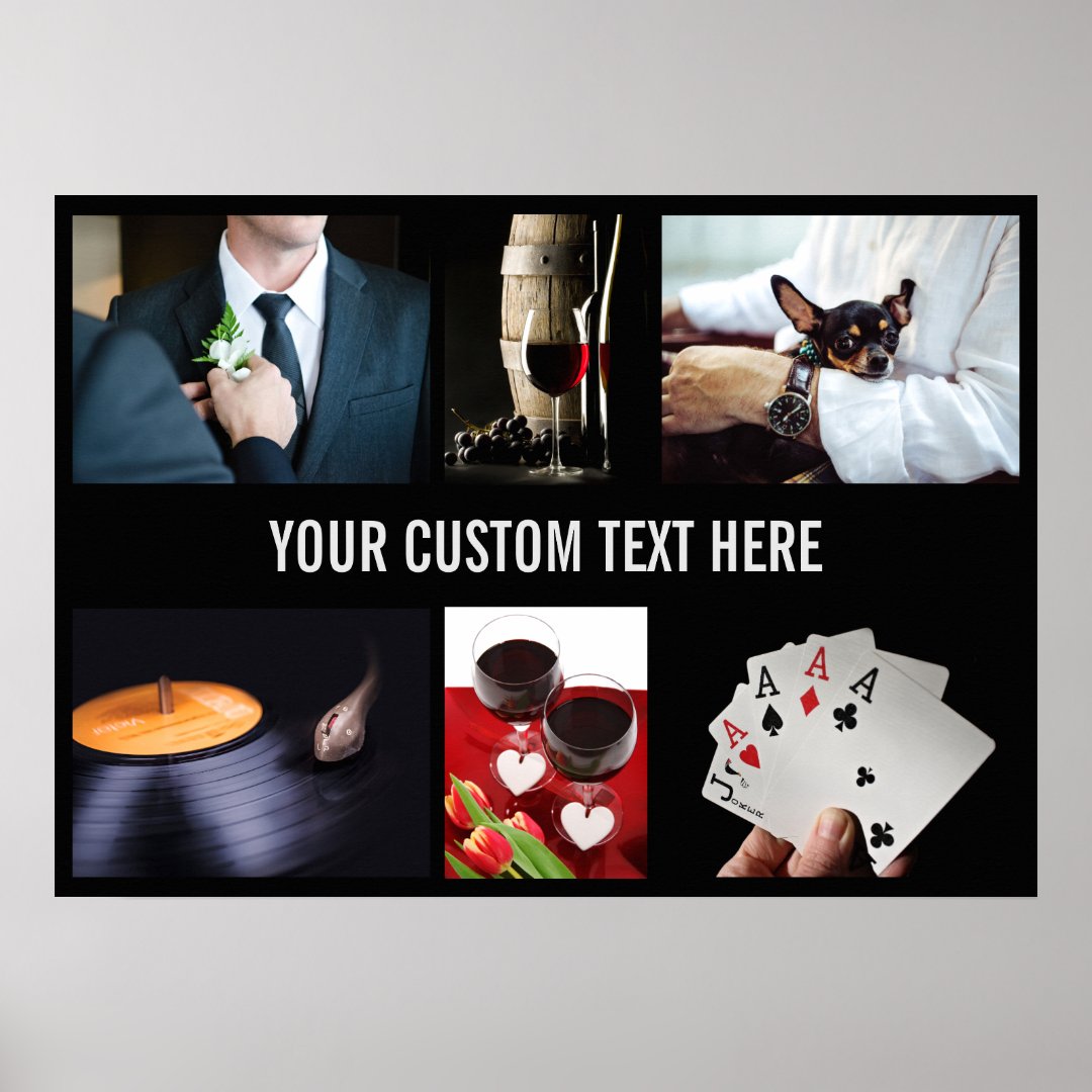 YOUR PHOTOS custom collage template poster | Zazzle