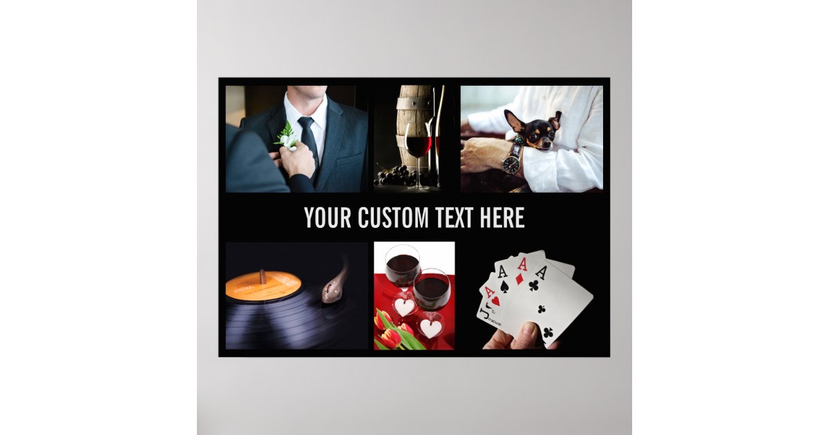 YOUR PHOTOS custom collage template poster | Zazzle
