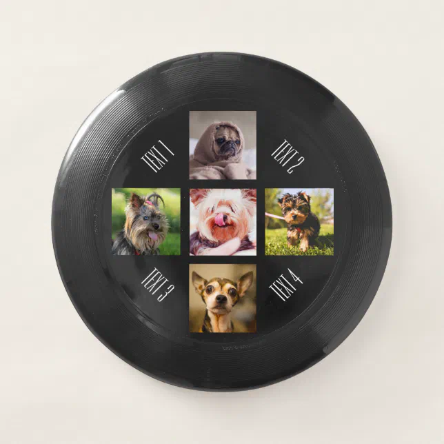 YOUR PHOTOS or cute dogs custom text frisbee | Zazzle