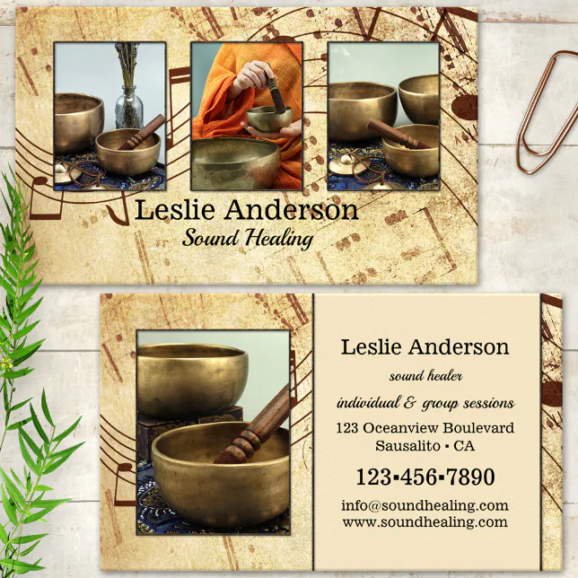 Your Photos Sound Healing Music Speech Business Card | Zazzle