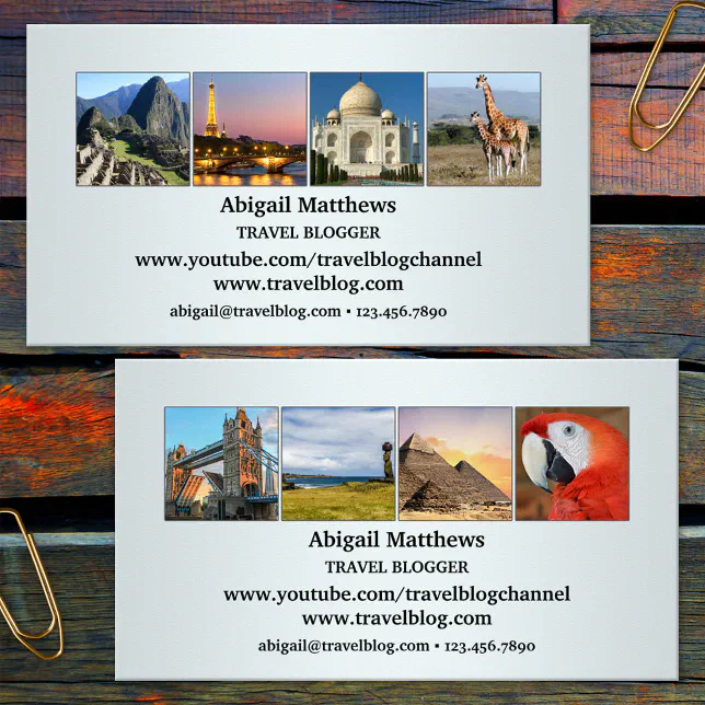Your Photos Travel Agent or Blogger Business Card | Zazzle