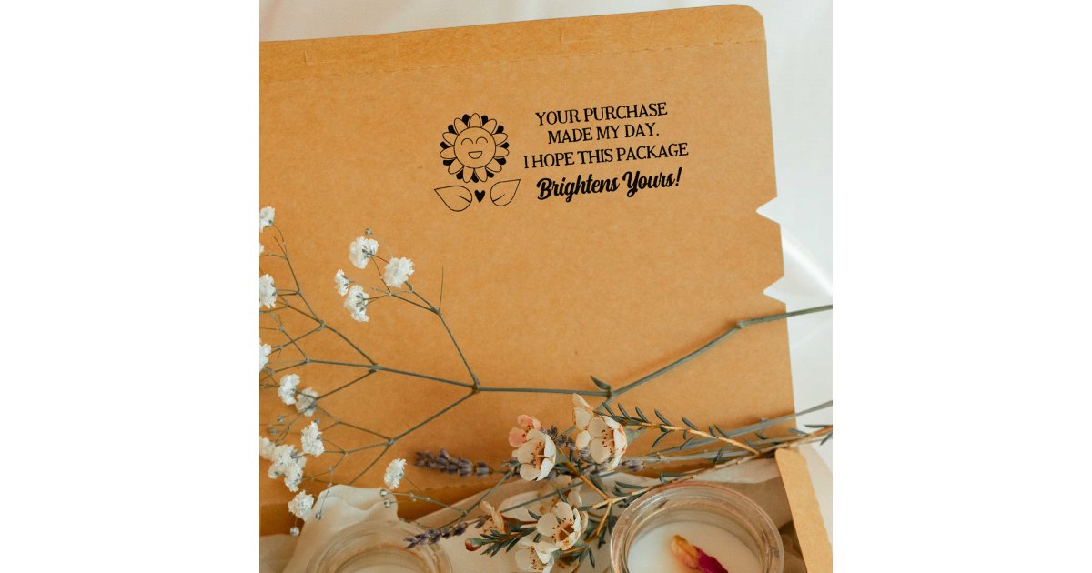 Your Purchase Made My Day, Packaging Rubber Stamp | Zazzle
