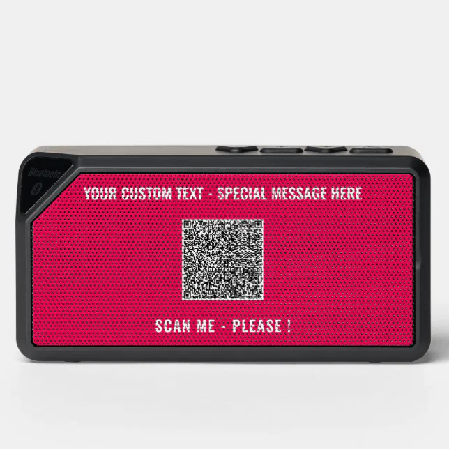 Your QR Code and Custom Text Bluetooth Speaker | Zazzle