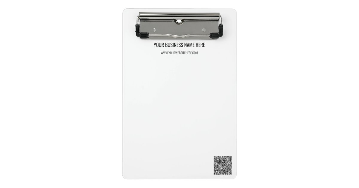Your QR Code and Custom Text Clipboard Example | Zazzle