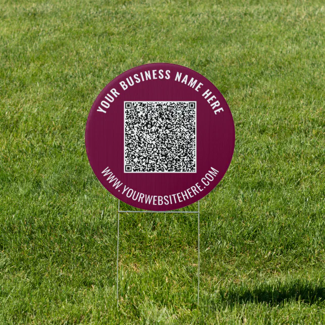 Your QR Code and Custom Text Outdoor Sign Template | Zazzle