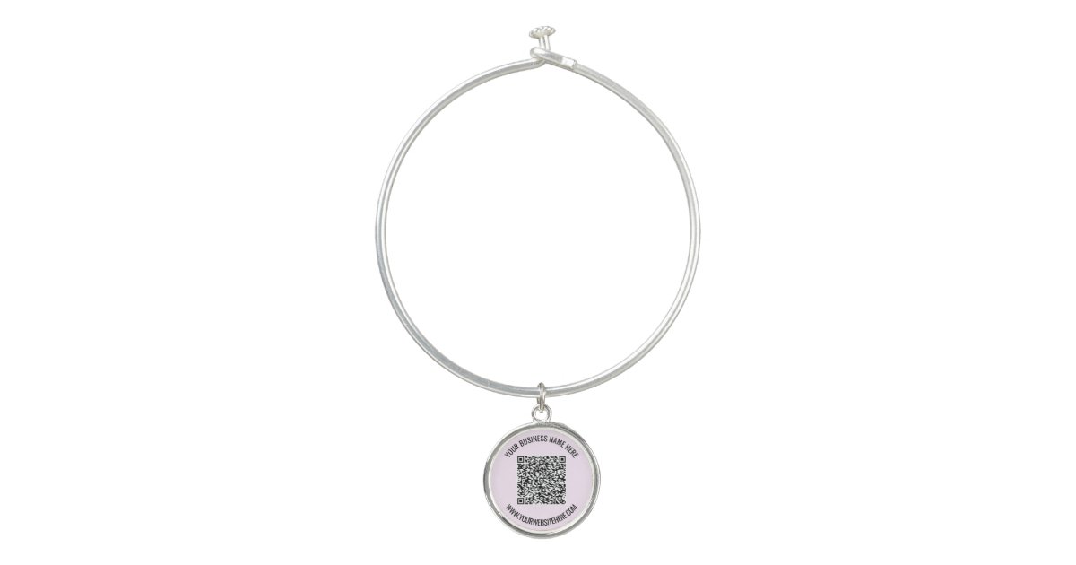 Your QR Code and Custom Text Personalized Bracelet | Zazzle