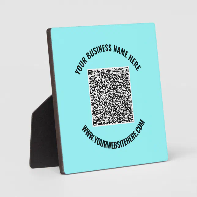 Your QR Code and Custom Text Plaque Template | Zazzle
