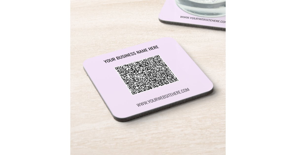 Your QR Code and Custom Text Promotional Coaster | Zazzle