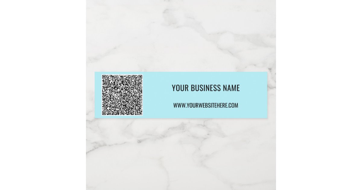 Your QR Code and Custom Text Water Bottle Label | Zazzle