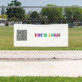 Your QR Code and Logo Business Promotional Banner | Zazzle