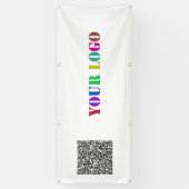 Your QR Code and Logo Business Promotional Banner | Zazzle