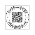 Your QR Code and Text Round Rubber Stamp Template | Zazzle