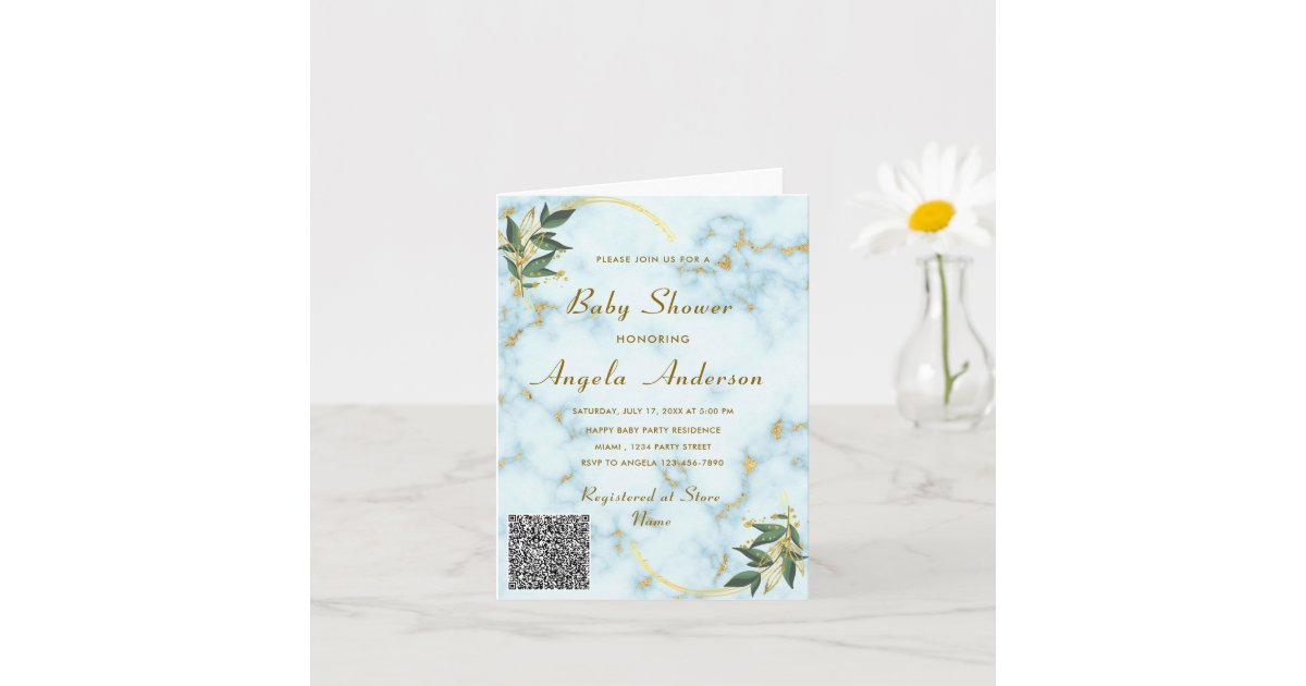 Your QR Code Baby Shower Invitation Template | Zazzle