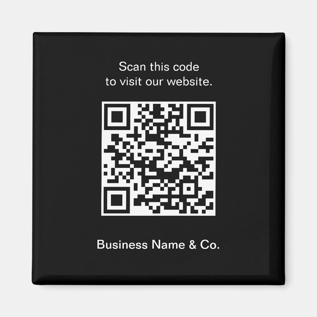 Your QR code Black White Promotional Business Magnet | Zazzle