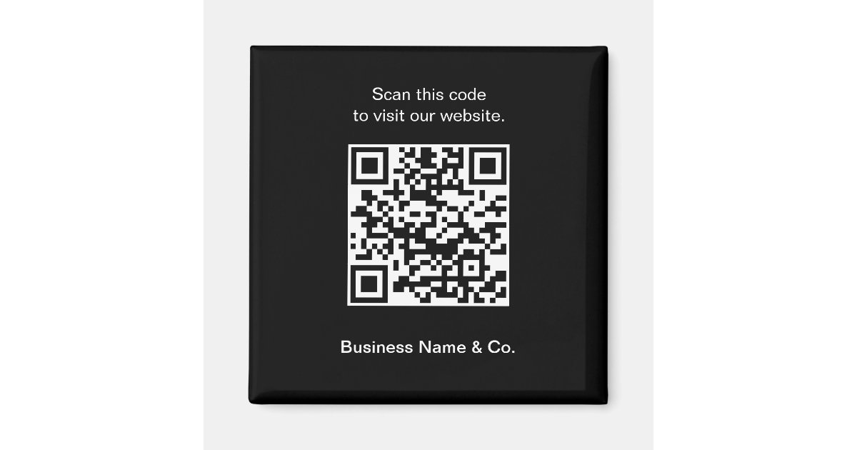 Your QR code Black White Promotional Business Magnet | Zazzle