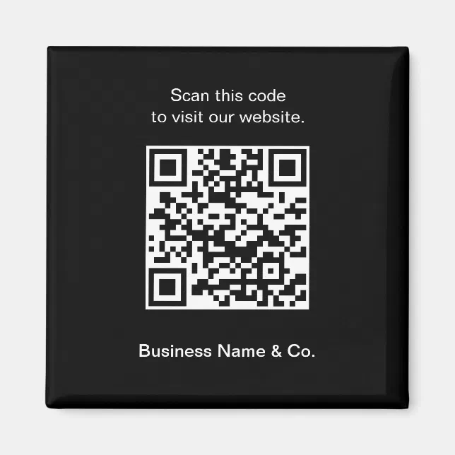 Your QR code Black White Promotional Business Magnet | Zazzle