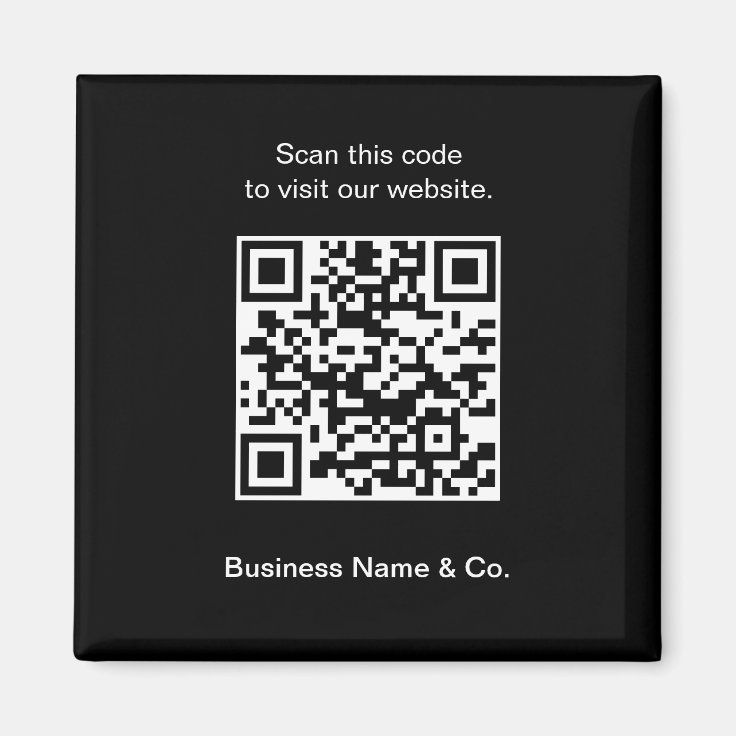 Your QR code Black White Promotional Business Magnet | Zazzle