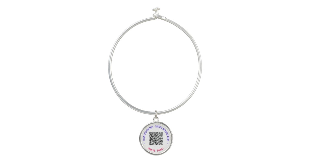 Your QR Code Bracelet Scan Custom Text and Colors | Zazzle