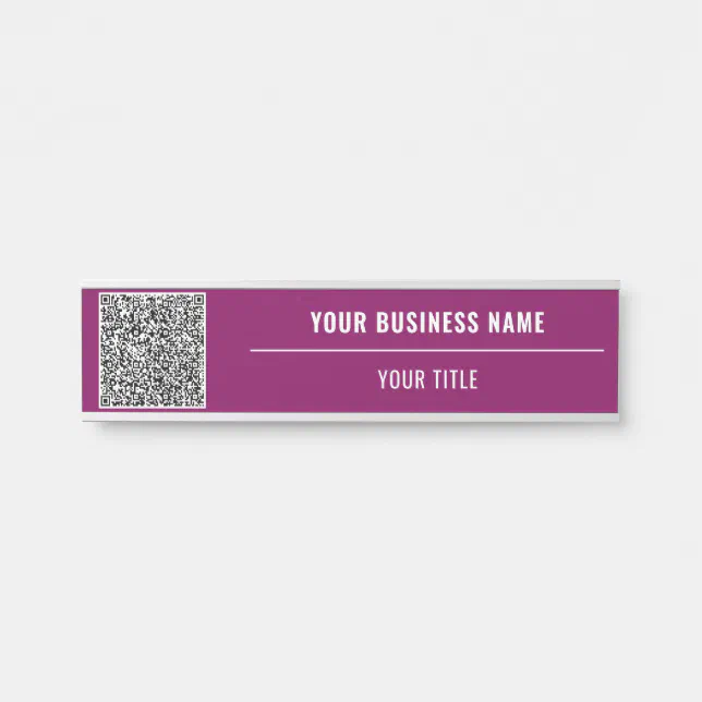 Your QR Code Business Name Door Sign Template | Zazzle