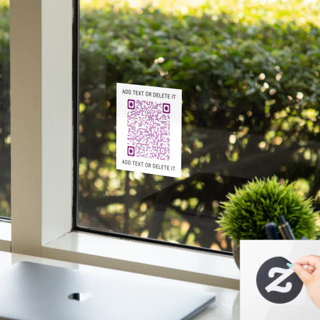 Your QR Code Business Promotional Marketing Window Cling | Zazzle