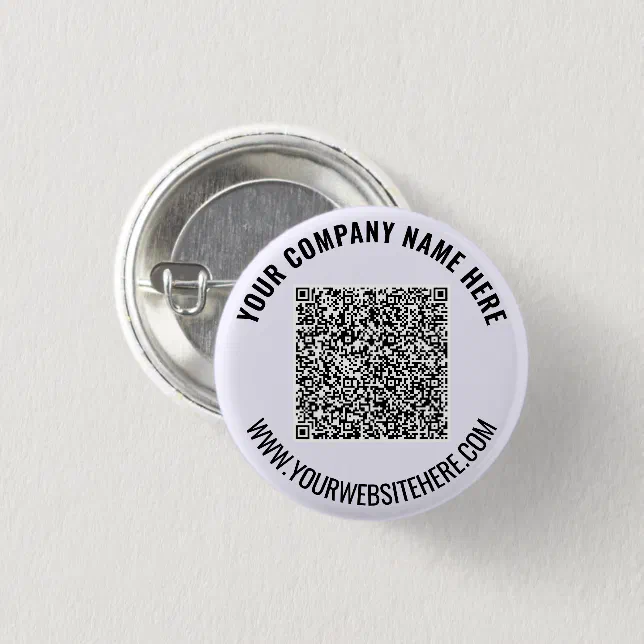 Your QR Code Button Example with Custom Text | Zazzle