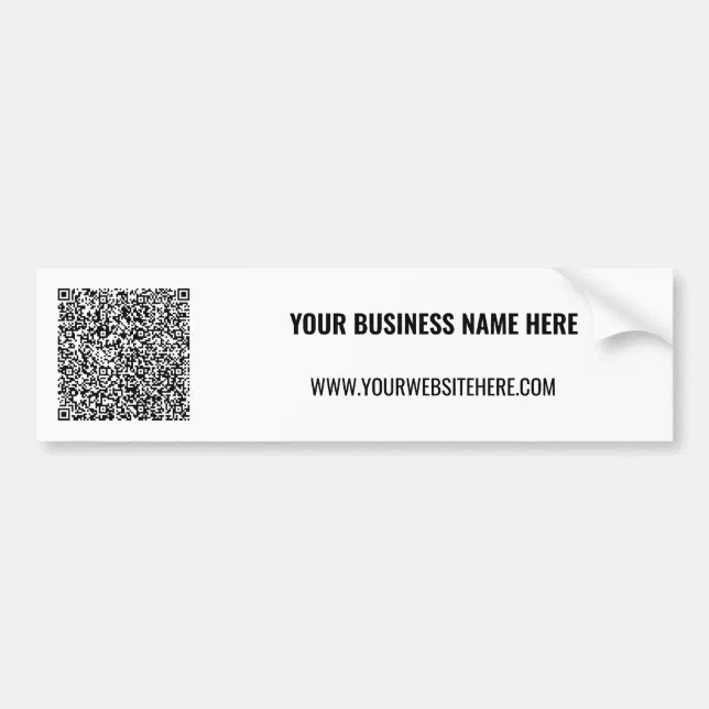 Your QR Code Custom Text Business Bumper Sticker | Zazzle