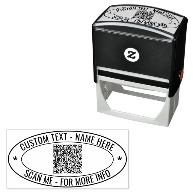 Your QR Code Custom Text Business Stamp Template | Zazzle