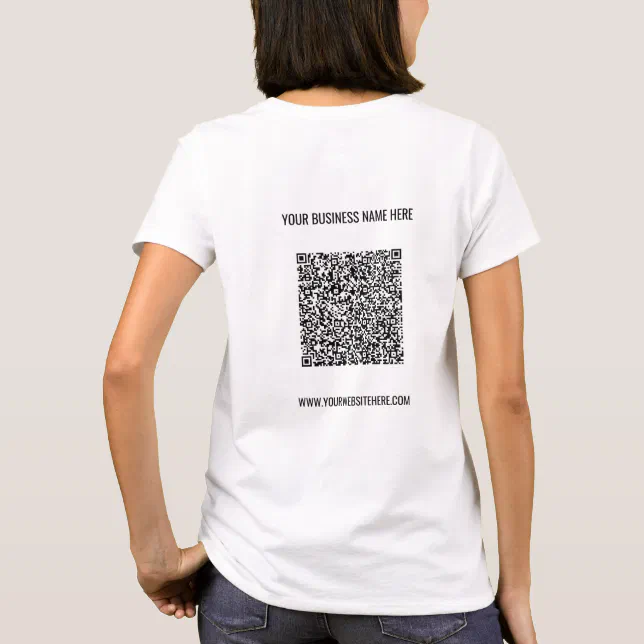 Your QR Code Custom Text Business T-Shirt Gift | Zazzle