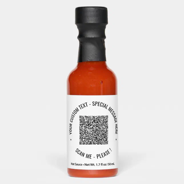 Your QR Code Custom Text Hot Sauces Example | Zazzle