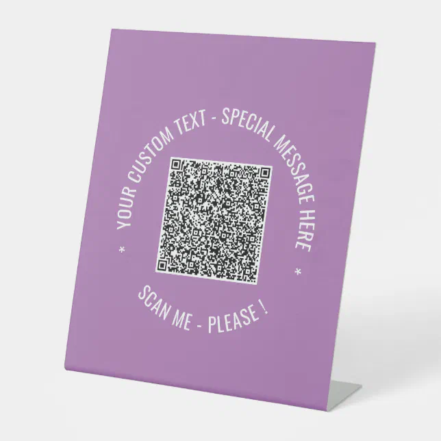 Your QR Code Custom Text Pedestal Sign Template | Zazzle