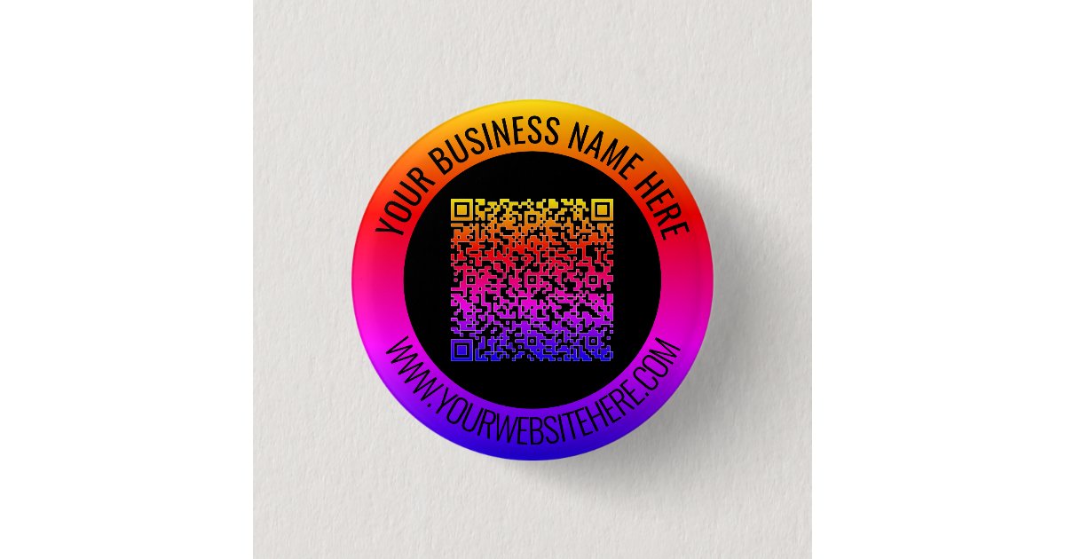 Your QR Code Custom Text Personalized Button | Zazzle