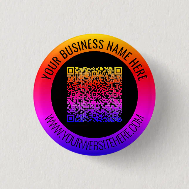 Your QR Code Custom Text Personalized Button | Zazzle