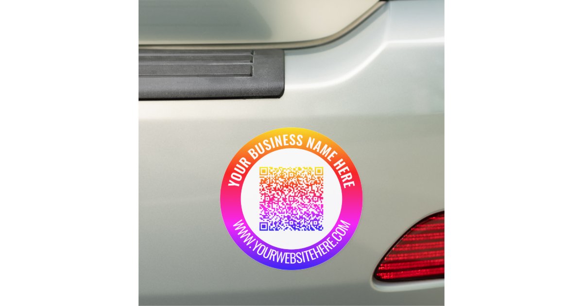 Your QR Code Custom Text Personalized Car Magnet | Zazzle