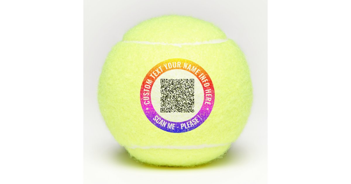Your QR Code Custom Text Personalized Tennis Balls | Zazzle