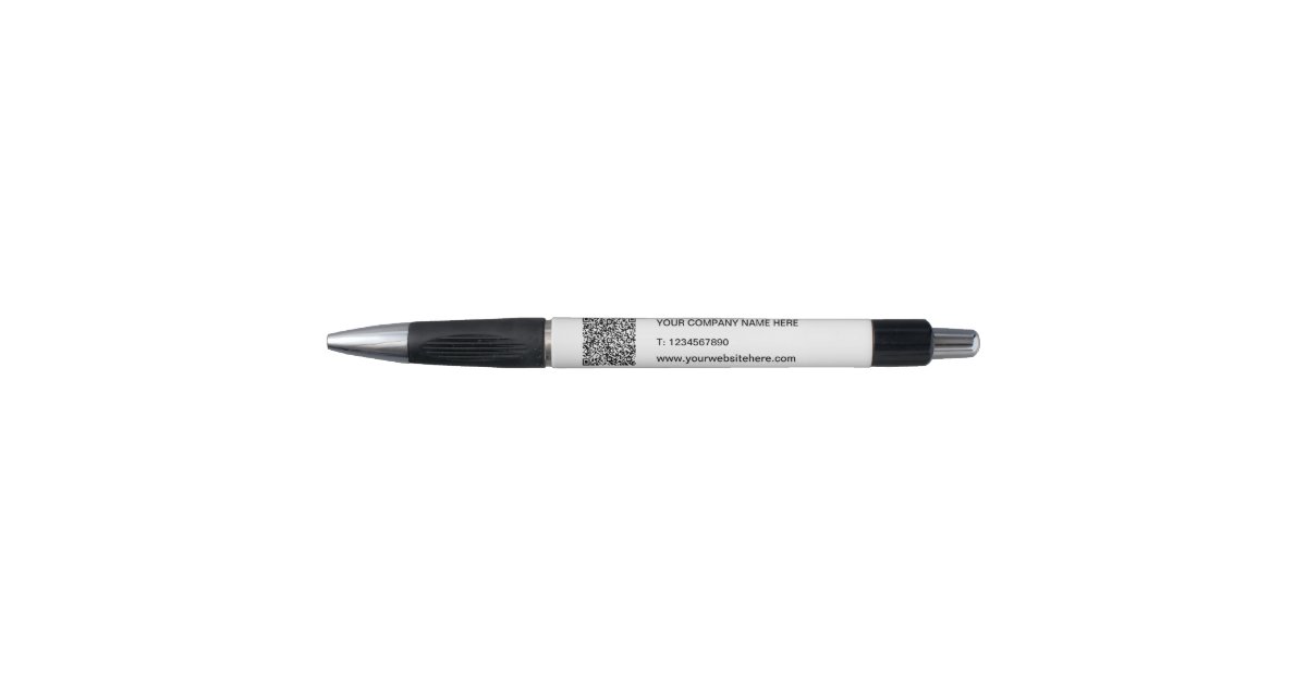 Your QR Code Custom Text Promotional Company Pen | Zazzle
