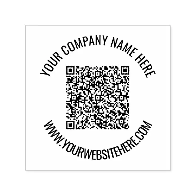 Your QR Code Custom Text Round Self-inking Stamp | Zazzle