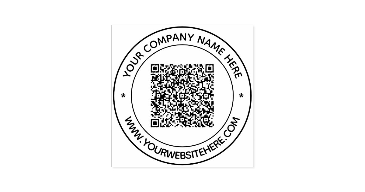 Your QR Code Custom Text Round Self-inking Stamp | Zazzle