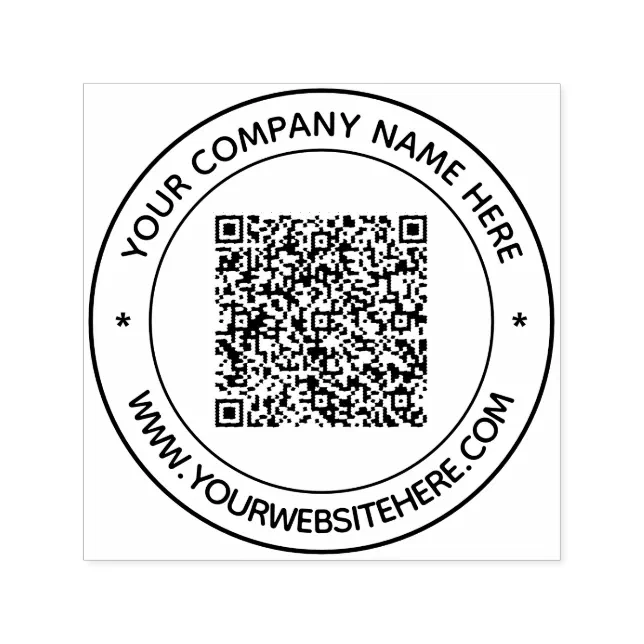 Your QR Code Custom Text Round Self-inking Stamp | Zazzle